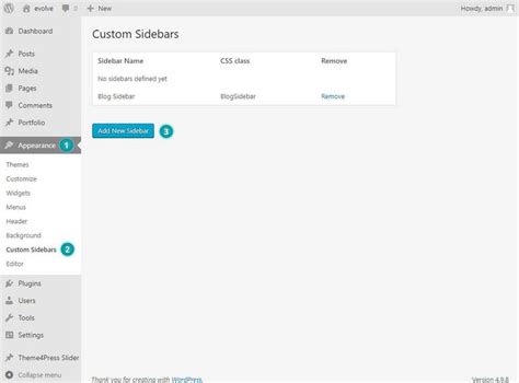 Custom Sidebars Theme4press