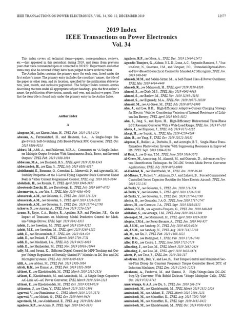 2019 Index Ieee Transactions On Power Electronics Vol 34 Pdf Power