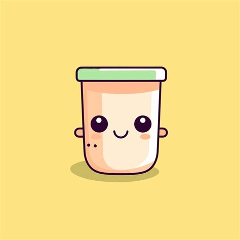 Premium Vector Cute Kawaii Cup Chibi Mascot Vector Cartoon Style