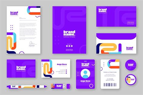 Plantilla De Papelería De Negocios De Diseño Plano Vector Premium