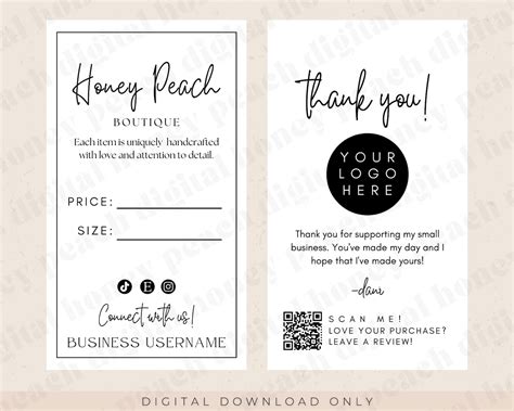Editable Price Tag Template Product Tags Minimalist Product Etsy