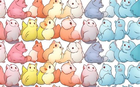 Premium Ai Image Japanese Cute Squirrel Repeated Patterns Anime Art