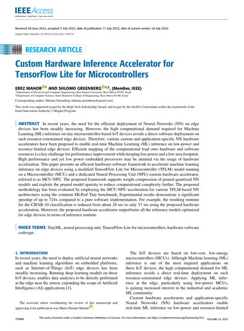 Pdf Custom Hardware Inference Accelerator For Tensorflow Lite For