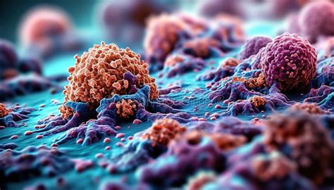 Microscopic View Of Cancer Cells Detailed 3d Medical Illustration Of Tumor Growth On Tissue