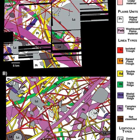 Geological Maps Showing Recognized Structures Units And Features Download Scientific Diagram