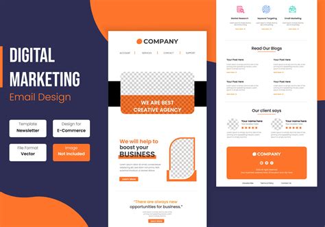 Business Or Creative Agency Email Newsletter Template 14493511 Vector Art At Vecteezy