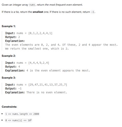 Javaleetcode 2404most Frequent Even Element 네이버 블로그