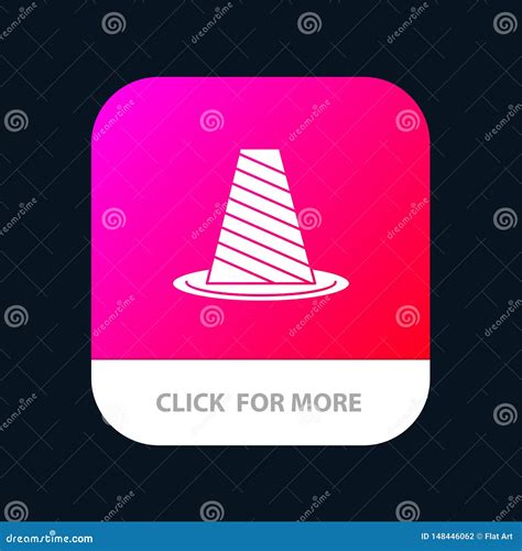 Cone Protection Road Roadblock Stop Warning Mobile App Button Android And Ios Glyph