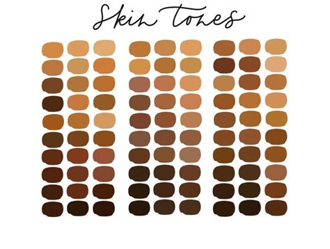 Skin Tones Procreate Color Palette For Ipad 6 Palettes 180 Etsy