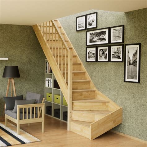 Scara Lemn Cu Turnanta Stanga 13 Trepte 334x81x30 Cm