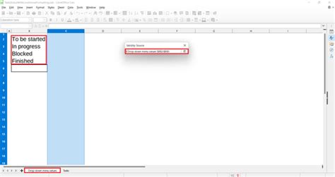 Libreoffice Calc Drop Down Menu For Task Progression Values With