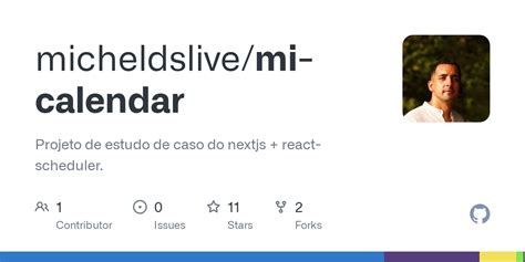 GitHub Micheldslive Mi Calendar Projeto De Estudo De Caso Do Nextjs React Scheduler