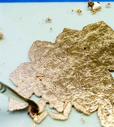 Stenciled Copper Leaf Glass Table Just Paint It Blog