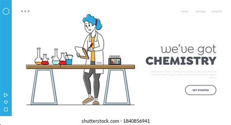 Scientist Lab Coat Conduct Experiment Landing Stock Vector Royalty Free 1840856914 Shutterstock