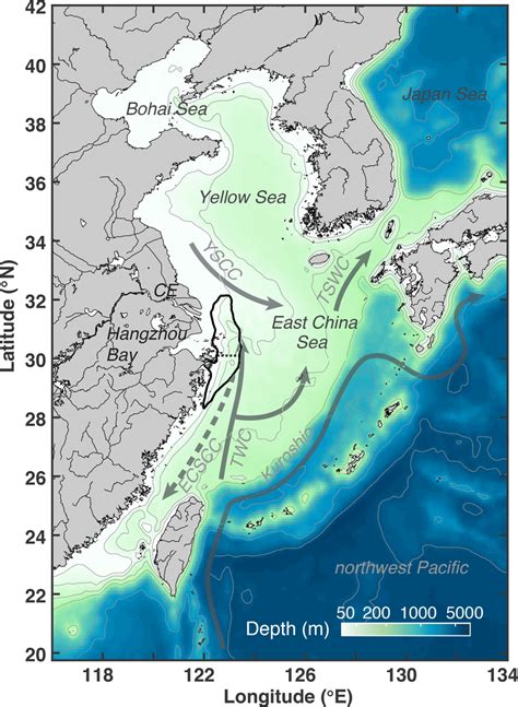 Bathymetry Of The Model Domain With 30 50 100 200 1000 2000 And Download Scientific