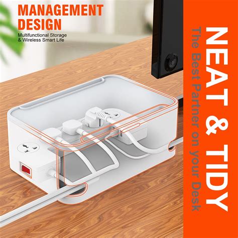 Smart Universal Usb Power Strip Extension Socket With Organizer Storage Box Surge Protector Cord