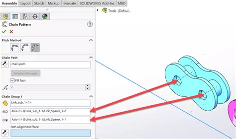 solidworks chain component pattern tutorial goengineer