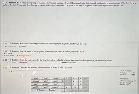 solved 7 problem 5 a circular wire loop of radius r 0 35