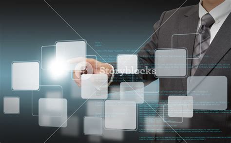 Businessman Push Buttons And Source Code Royalty Free Stock Image Storyblocks