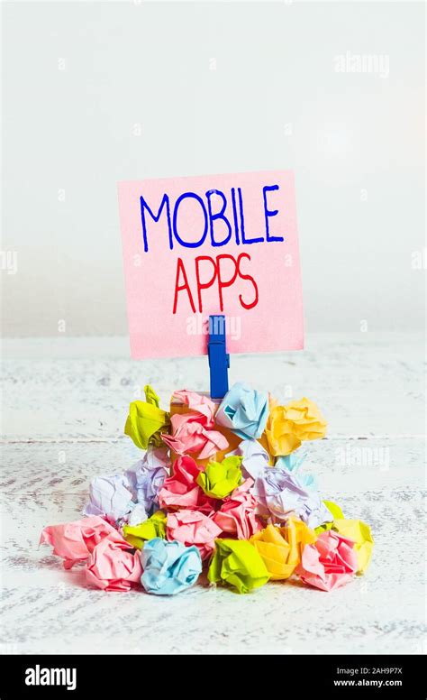 Writing Note Showing Mobile Apps Business Concept For Application Software Designed To Run On A
