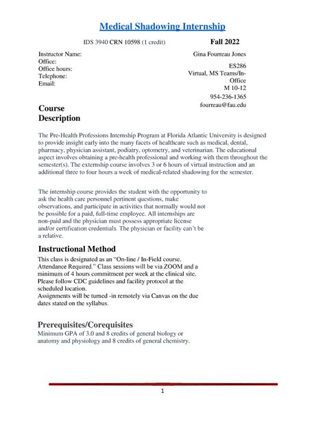 2208 10598001 Medical Shadowing Externship Ids3940 Jones Gina