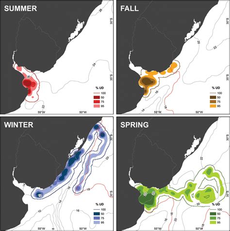 Seasonal Habitat Use Of Six Individuals Table 1 The 100 And 50