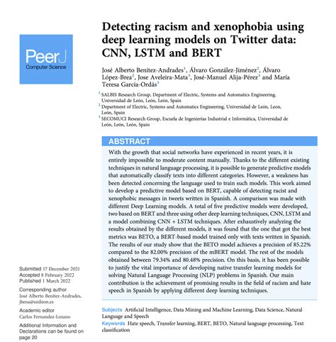 Detecting Racism And Xenophobia Using Deep Learning Models On Twitter Data Cnn Lstm And Bert
