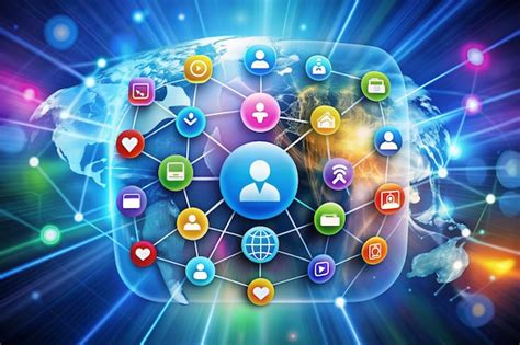Modern Technology Applications Social Network Integration Premium Ai Generated Image