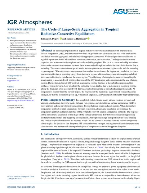 The Cycle Of Large‐scale Aggregation In Tropical Radiative Convective