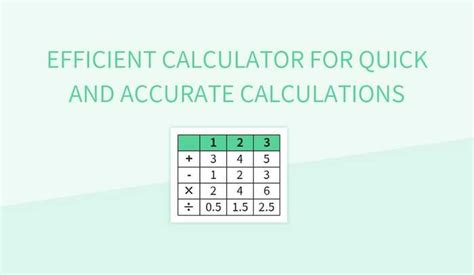 Efficient Calculator For Quick And Accurate Calculations Excel Template Free Download Pikbest