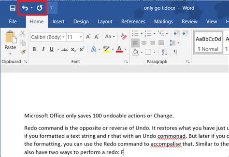 How To Undo Redo Or Repeat In Microsoft Word All Things How