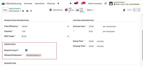 Work Centers In Odoo Manufacturing Odoo V Enterprise Edition Book