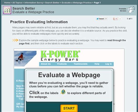 Evaluate A Web Page Technology Curriculum