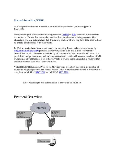 Pdf Modul Vrrp Configuration Examples