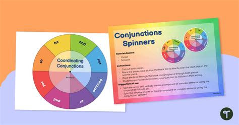 Conjunctions Spinners Coordinating Conjunctions Subordinating Conjunctions Correlative