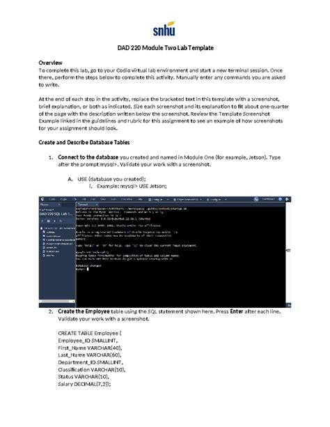 DAD Module Two Lab DAD Module Two Lab Template Overview To Complete This Lab Go To