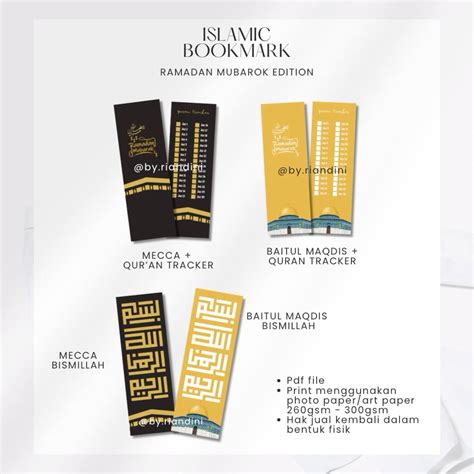 Best 13 Ramadan Quran Bookmark Set Digital Download Juz Reading