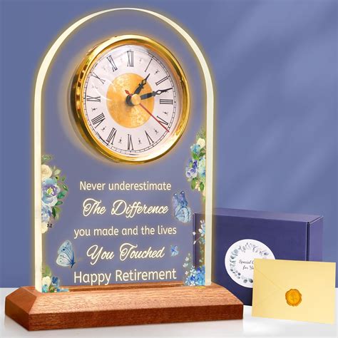 Light Up Quartz Clock Retirement Ts For Women Men