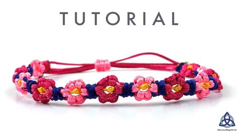 Easy Flower Bracelet Diy Macrame Tutorial Youtube