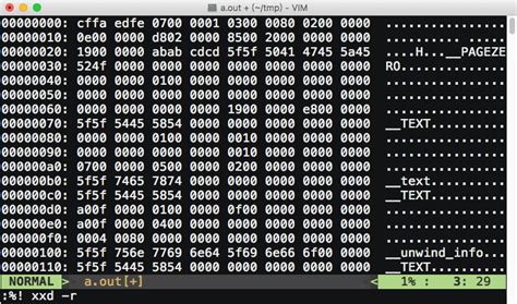 Vim 搭配 xxd 指令作為 進位編輯器教學 G T Wang