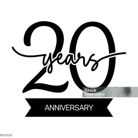 20 주년 기념 벡터 템플릿 디자인 일러스트레이션 인사말 카드 포스터 브로셔 웹 배너 등 20주년 기념에 대한 스톡 벡터 아트 및 기타 이미지 Istock