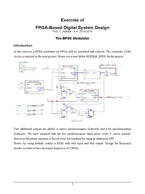 exercise of fpga based digital system design the bpsk modulator pdf