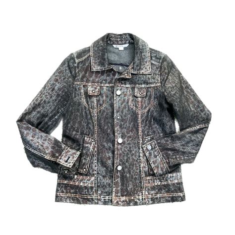 Leopard Washing Denim Jacket 후루츠패밀리