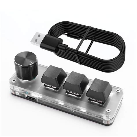 Rgb Macro 3 Key 1 Knob Teclado Mecánico Programable Para Juegos Negro Walmart En Línea