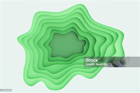 초록 녹색 종이 컷 배경 종이 컷 템플릿 디자인 레이아웃 프레젠테이션 전단지 배너 포스터 및 브로셔를 위한 3d 용지 릴리프 효과 지형 계층화 된 곡선 종이 접기 3d