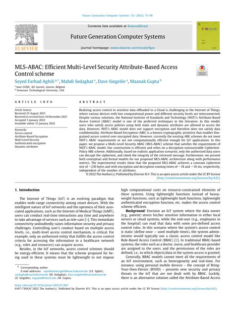 pdf mls abac efficient multi level security attribute based access
