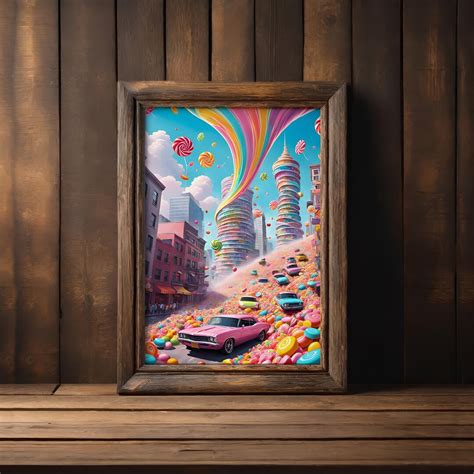 A Candy Tornado Printable Digital Wall Art Eclectic Wall Art