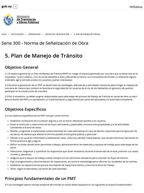Plan De Manejo De Tránsito Mtop Pdf