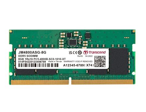 Transcend JetRam DDR5 4800MHz SO DIMM Digitalzone2u