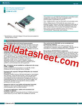 COM 4C LPE Datasheet PDF Contec Co Ltd